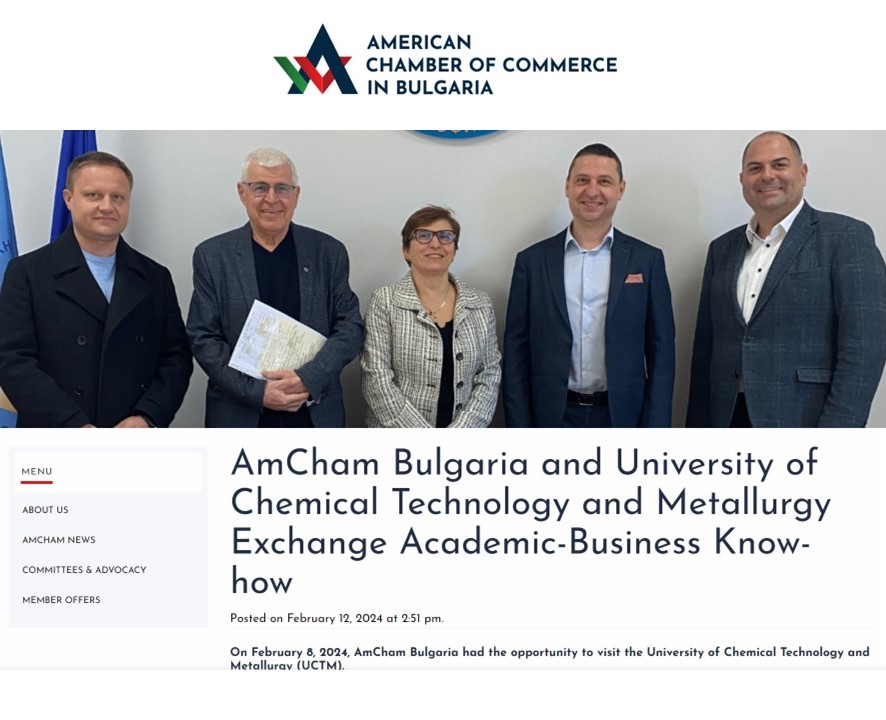 The American Chamber of Commerce in Bulgaria and UCTM exchange academic ...